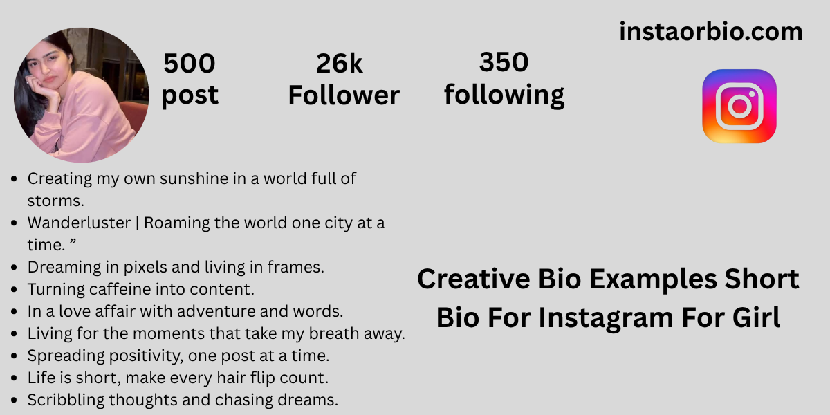 450+ Best Short Bio For Instagram For Girl 2025